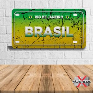 Placa Decorativa Formato Placa De Carro Tema Países E Cidades - Brasil ...