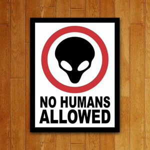 Placa Decorativa No Humans Allowed | Leroy Merlin