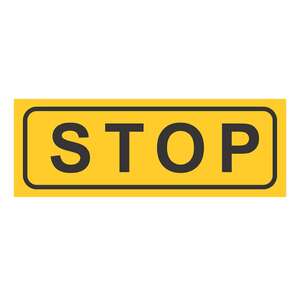 Placa Decorativa Stop 10x30 Cm Preto | Leroy Merlin