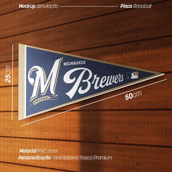 Placa Decorativa Tema Flags Americanas - Milwalkee Brewers Pdf-mlb-015 ...