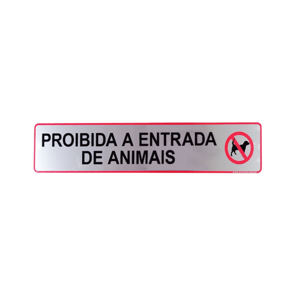 Placa Proibido Entrada Animais Informativa Adesiva 25x5Cm Acrílico ...