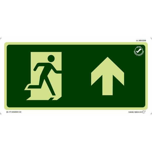 Placa de Sinalização Rota de Fuga Acima Plástico 15x30cm | Leroy Merlin