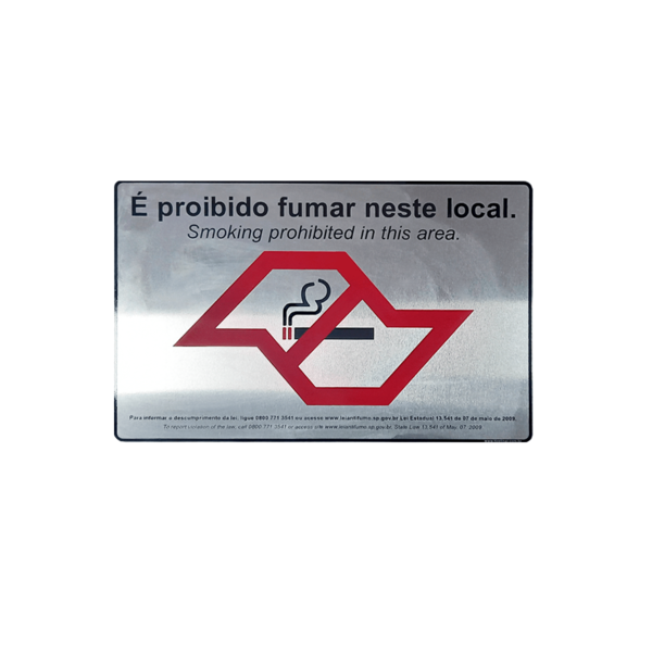 Placa Sinalização Adesiva Proibido Fumar Aluminio 15x23Cm | Leroy Merlin
