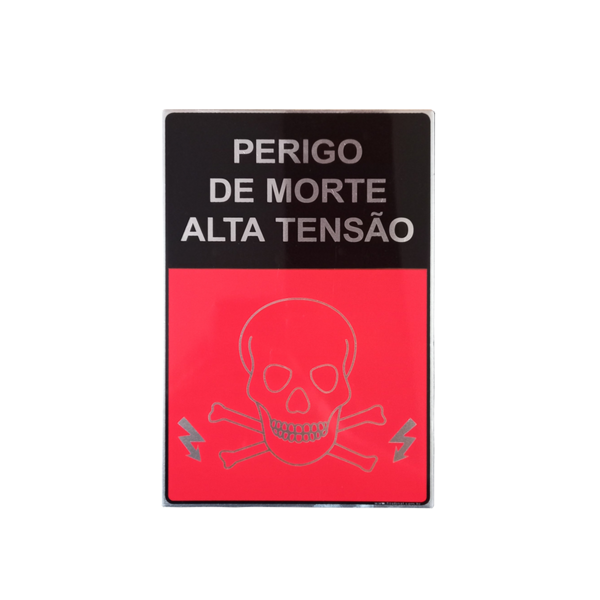 Placa Sinalização Indicativa Alerta Perigo Morte Aluminio 15x23 Cm ...