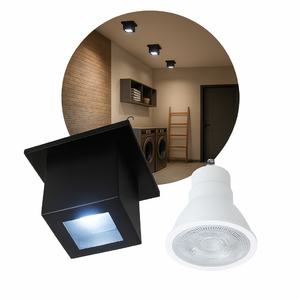 Plafon Box Lexy Sobrepor Luminária Teto 1 Facho Gu10 Externo + Led Mr16 ...