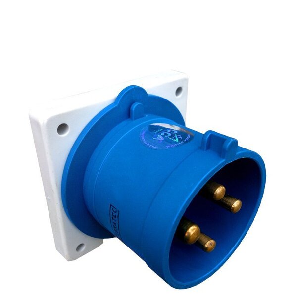 Plugue De Embutir Industrial 220vca Azul 16a 6h 2p+t | Leroy Merlin