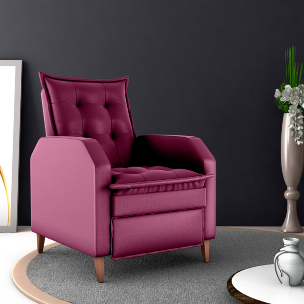 Poltrona Reclinável Leeds Veludo Turkey Marsala | Leroy Merlin