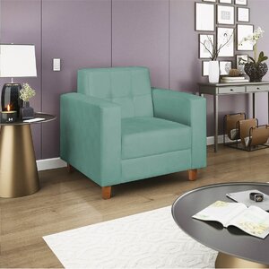 Poltrona Decorativa Dallas Maranata Móveis Azul Turquesa | Leroy Merlin