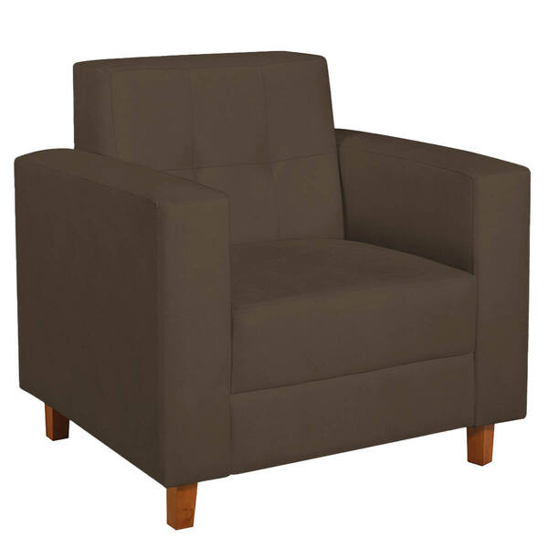 Poltrona Decorativa Denver Suede Marrom - Amarena Móveis | Leroy Merlin