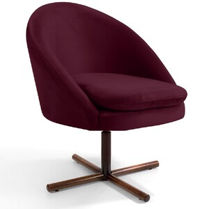 Poltrona Decorativa Giratória Base X Rafa D02 Veludo Marsala D-278 ...