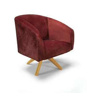 Poltrona Decorativa Giratória Ma30 Stella Veludo Text Marsala D03 - D ...