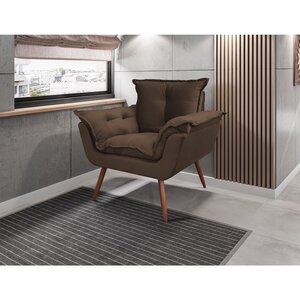 Poltrona Decorativa Grande Veludo Opala Chocolate | Leroy Merlin