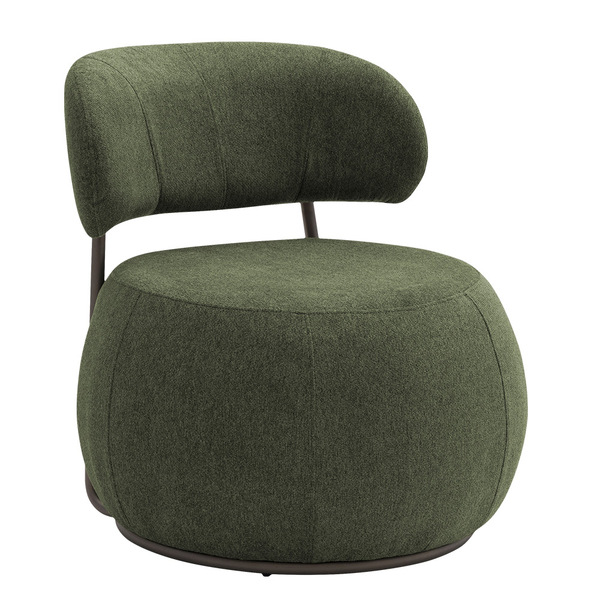 Poltrona Decorativa Greta Base Fixa Titânio Linho Bouclé Verde - Nexta ...