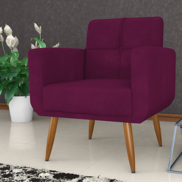 Poltrona Decorativa Itaqui Veludo Turkey Marsala | Leroy Merlin