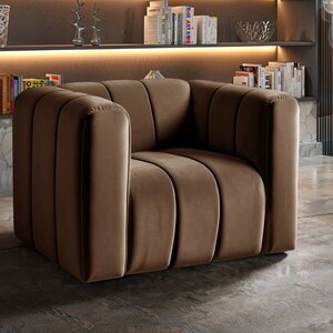 Poltrona Decorativa Retrô Moderna Sala De Estar Marrom Marrom | Leroy ...