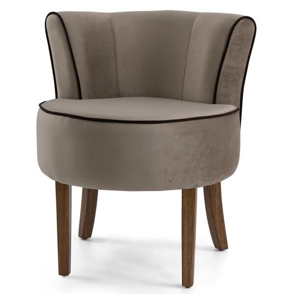 Poltrona Debrum Marrom Base Madeira Olivia Veludo Marrom | Leroy Merlin