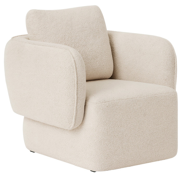 Poltrona Decorativa Sala De Estar Duna Bouclé Off White - Nexta Casa ...