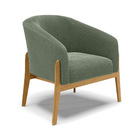 Poltrona E Puff Decorativo Base Madeira Stella Bouclê P01 - D'rossi - Verde Pistache | Leroy Merlin