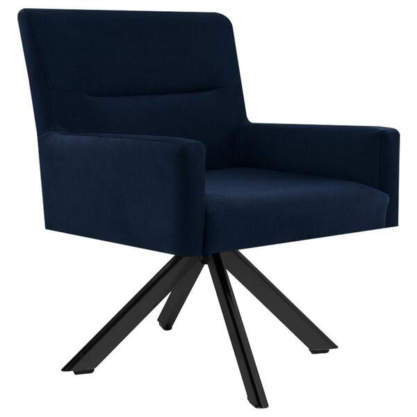 Poltrona Eiffel Preto Angel Veludo Azul | Leroy Merlin