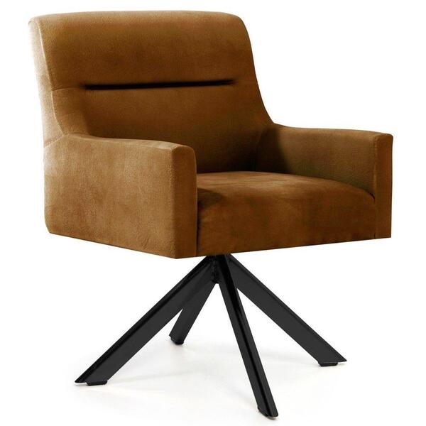 Poltrona Eiffel Preto Angel Veludo Laranja | Leroy Merlin