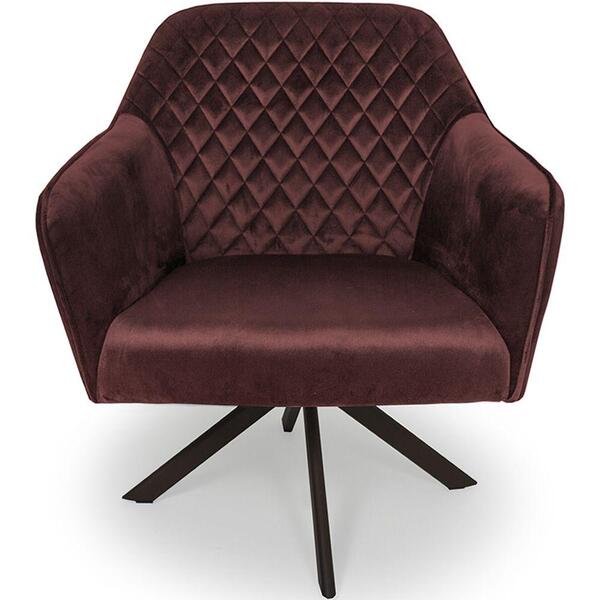 Poltrona Giratória Marselha Base Eiffel Choco Veludo Marsala | Leroy Merlin