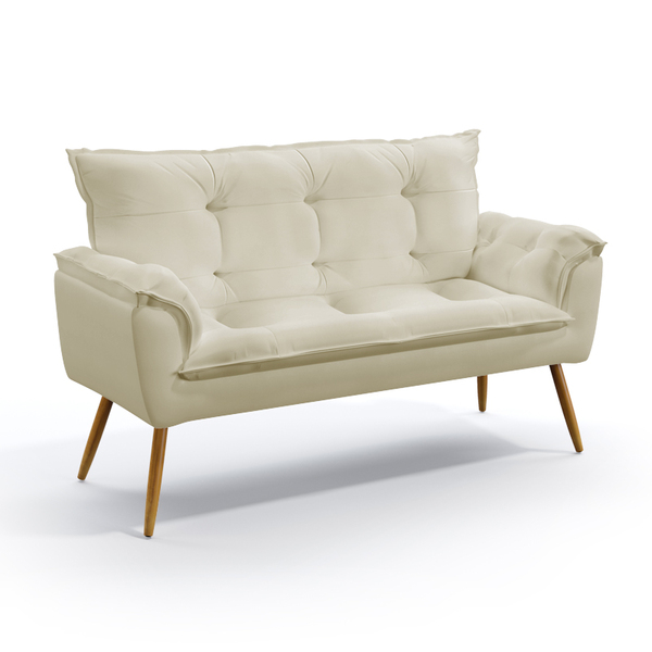 Poltrona Namoradeira Decorativa Estofada Beta Sued Bege Aradecor | Leroy Merlin