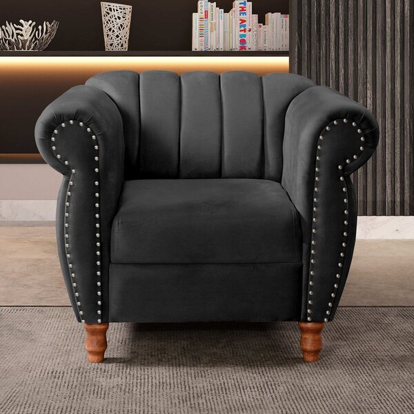 Poltrona Realeza Chesterfield Cadeira Vintage Decoração Retrô Preto ...