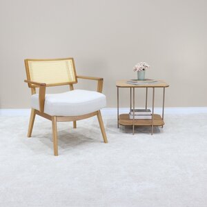 Poltrona Sofia Estofada Em Madeira Amêndoa Com Tela Sextavada Amendoa | Leroy Merlin