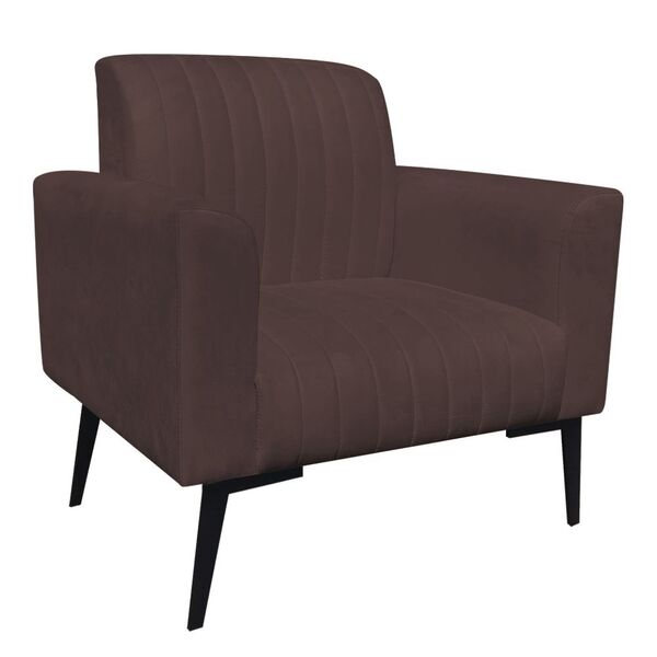 Poltrona Viena Gomada Suede Com Pés Villach Preto D'rossi - Marrom ...