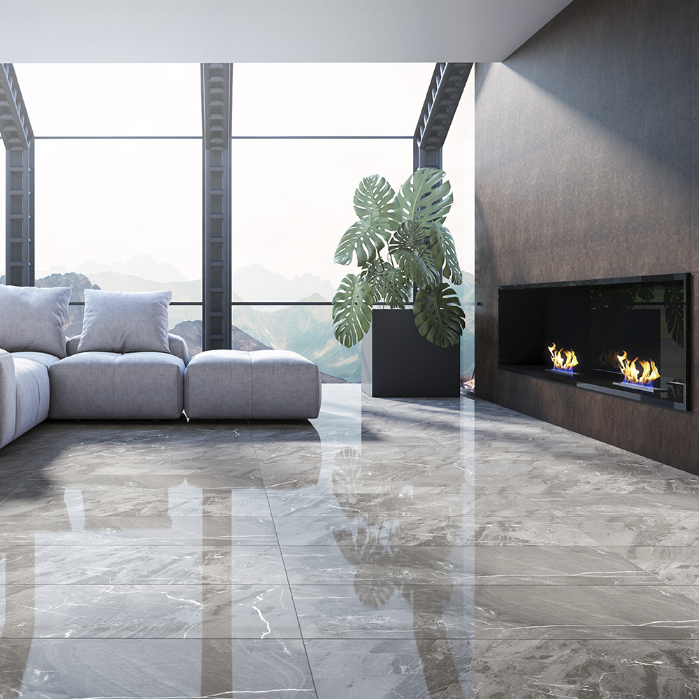 Porcelanato Interno Mármore Esmaltado Polido Borda Reta Silverstone