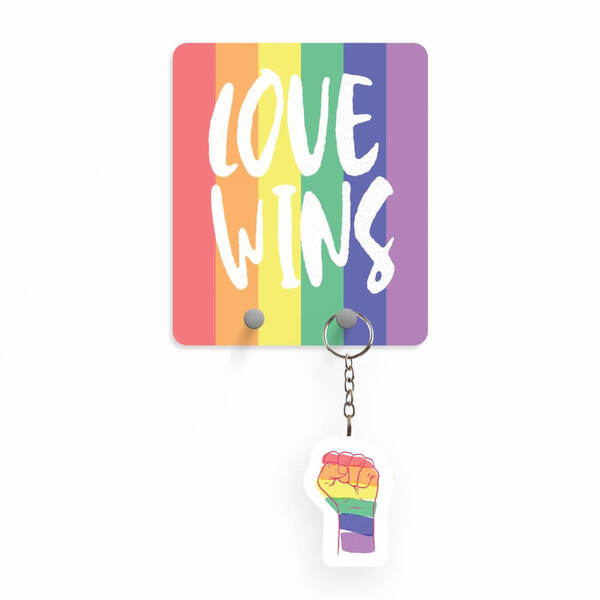 Porta Chaves Com Chaveiro - Love Wins | Leroy Merlin