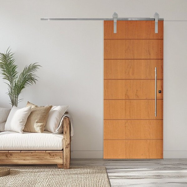 Porta Correr 2 Trilhos Soft Aparente Puxador Tubo 80cm 120x210cm ...