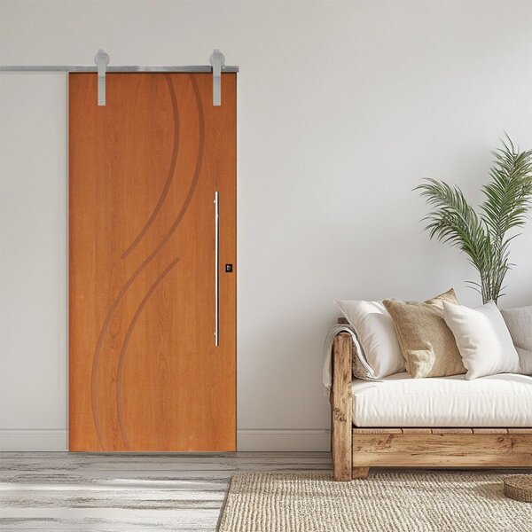 Porta Correr 9 Trilho Soft Aparente Puxador Tubo 60cm 82cm X 210cm ...