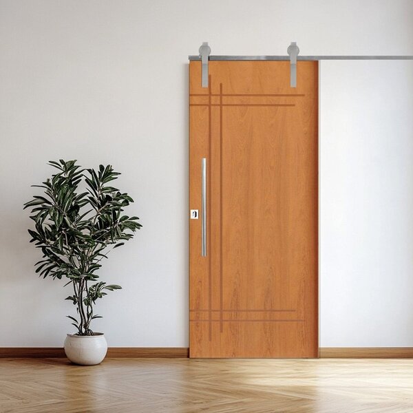 Porta Correr 9 Trilhos Soft Aparente Puxador Tubo 80cm 82x210cm ...