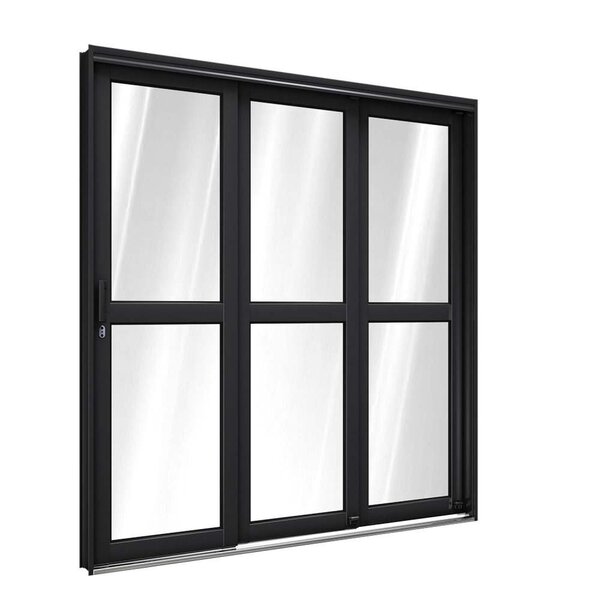 Porta De Aço De Correr Lateral 3 Folhas 213x150cm Facilitá Lucasa Preto ...