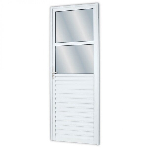 Porta De Alumínio 210x60cm Com 2 Vidros Mini Boreal Linha Solida Mgm ...