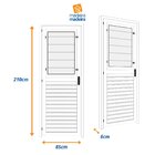 Porta De Aluminio Com Postigo 210x85cm Laminada Preto | Leroy Merlin