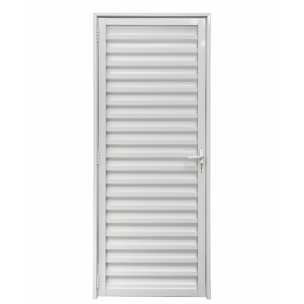 Porta De Aluminio Palheta Branca Linha 25 - 210x80 Direita | Leroy Merlin