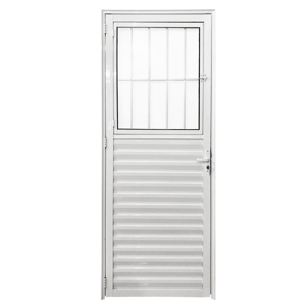 Porta De Aluminio Social Branca Linha 25 - 210x70 Esquerda | Leroy Merlin