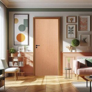 Folha De Porta De Madeira Torneada Eucalipto 210x82cm Uniportas Natural ...