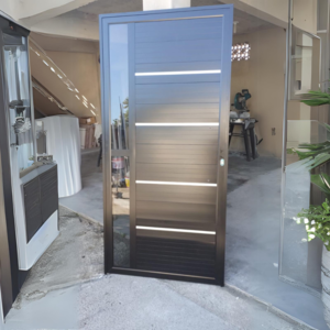 Porta Em Alumínio Lambril Simples 2,10x 0,80 C/ Vidro - Preto | Leroy ...