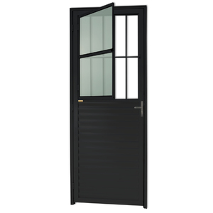 Porta Postigo de Giro Alumínio Preto Fosco 2,10x0,80m Lado Direito ...