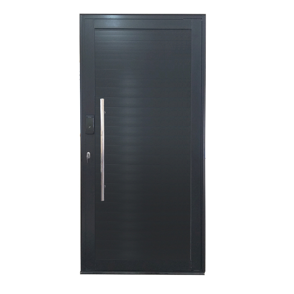 Porta Pivotante De Alumínio Preto Com Puxador Com Fechadura Digital ...
