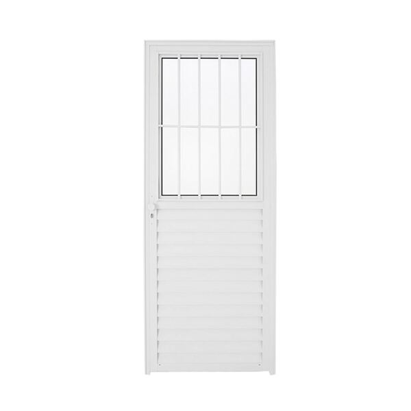 Porta Postigo Em Alumínio L25 210 X 080 X 6 Cm Direita Branco Malta ...