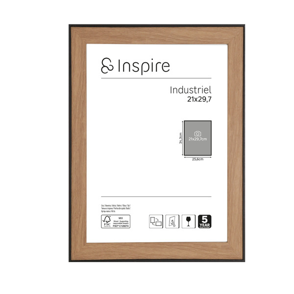 Porta Retrato Unifoto Industrial Marrom 21x29,7cm Inspire | Leroy Merlin