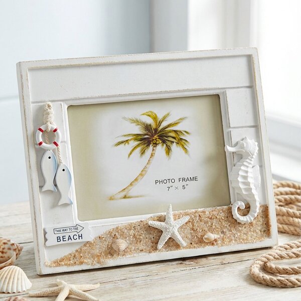 Porta Retrato Mesa Decoração Casa De Praia Peixe Mar 21x26cm | Leroy Merlin