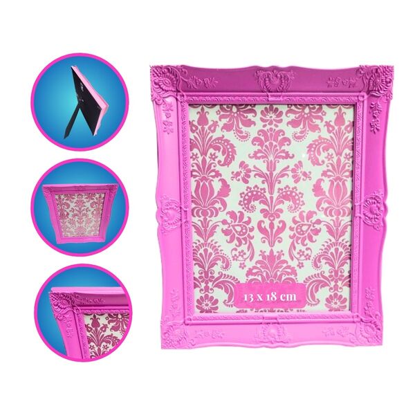 Porta Retrato Rosa Plastico E Camurça 13 X 18 Cm | Leroy Merlin