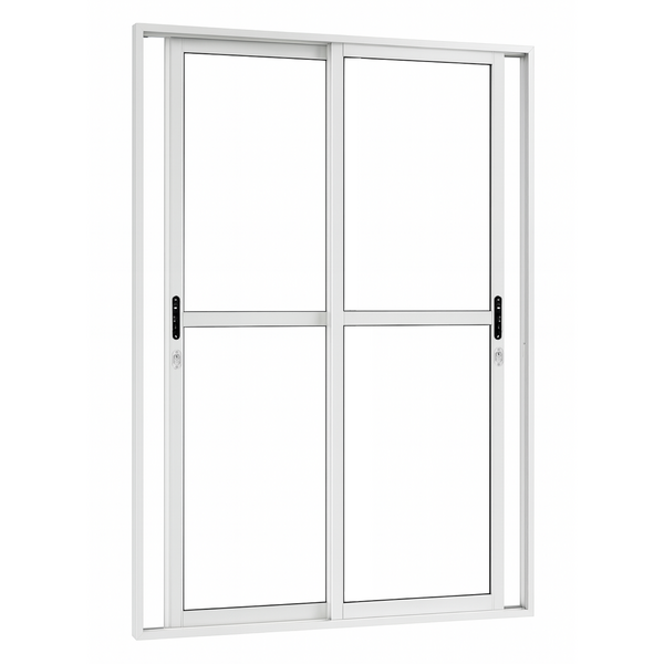 Porta Sacada De Aluminio Branco 2 Folhas Móveis Linha 25 Com Fechadura 2,10x1,50 | Black Friday ...