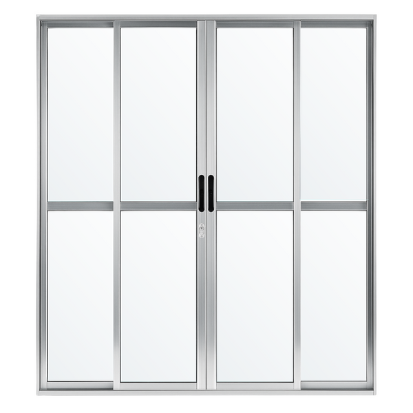 Porta Sacada De Aluminio Brilhante 4 Folhas Linha 25 Com Fechadura 2,10x2,00 | Black Friday ...