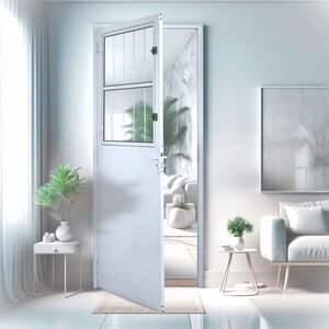 Porta Social Lambril Alumínio 2,10 X 90 Branco Abertura Esquerda Branco ...